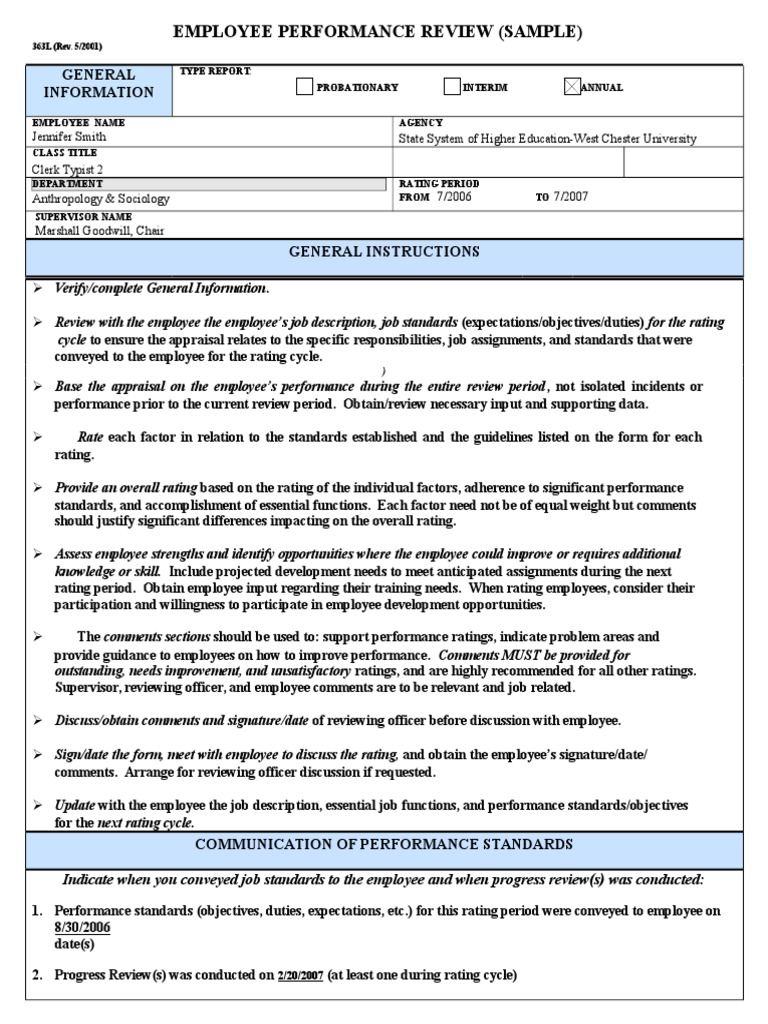 Sample Performance Evaluation | PDF | Performance Appraisal | Diversity ...