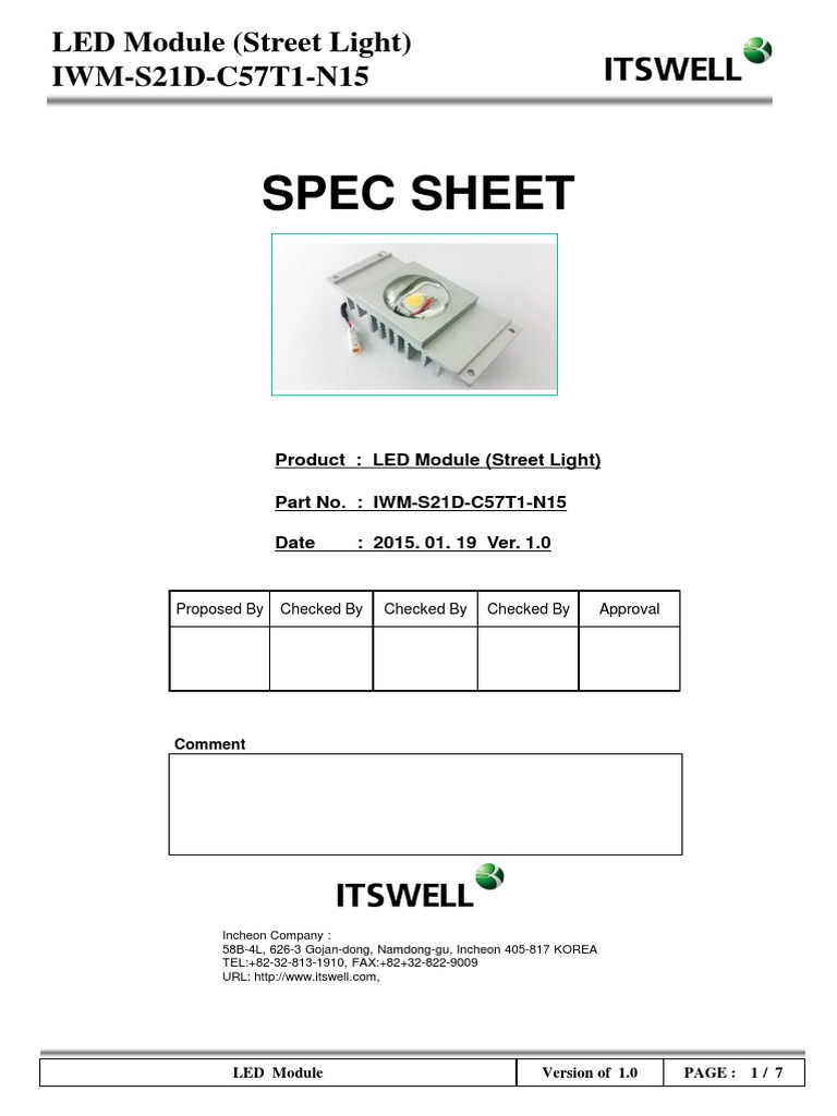 LED Module (21W) Street Light | PDF | Silicone | Color