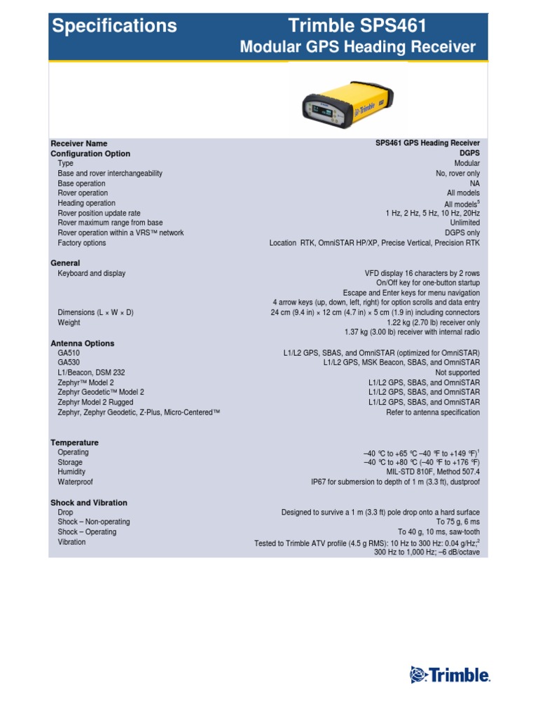 Trimble Sps461 Dgps | PDF | Global Positioning System | Ultra High ...