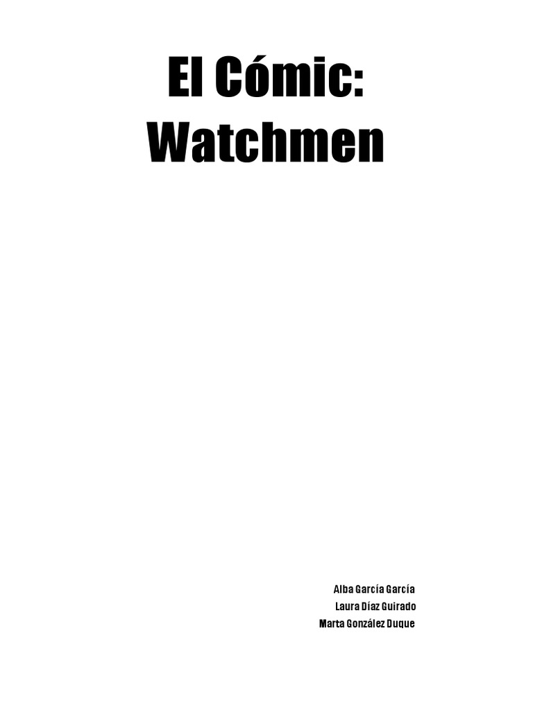 Análisis del cómic Watchmen | PDF