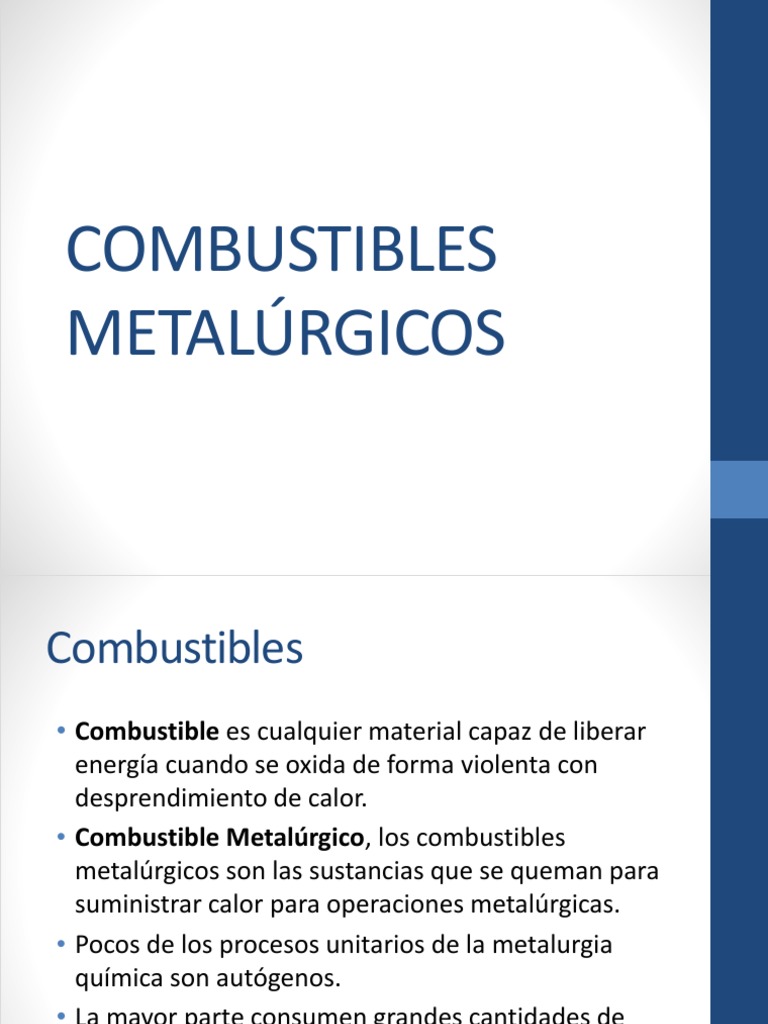 Tipos y Clasificación de Combustibles Metalúrgicos | PDF | Combustión ...