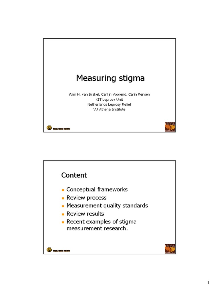 Van Brakel Measuring Stigma | PDF | Social Stigma | Validity (Statistics)