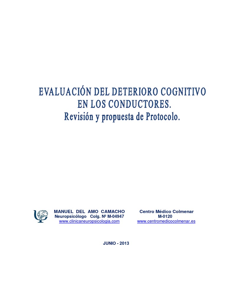 Evaluacion Del Deterioro Cognitivo en Conductores | PDF | Neurología ...