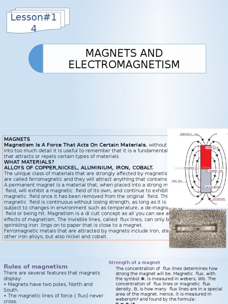 Lesson # 14 Magnets and Electromagnetism | PDF | Magnet | Magnetic Field