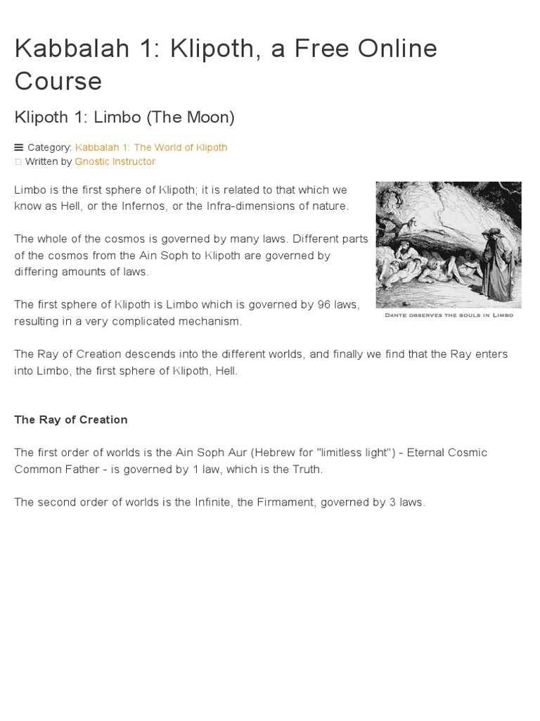 Klipoth 1 - Limbo (The Moon) | PDF | Plane (Esotericism) | Soul