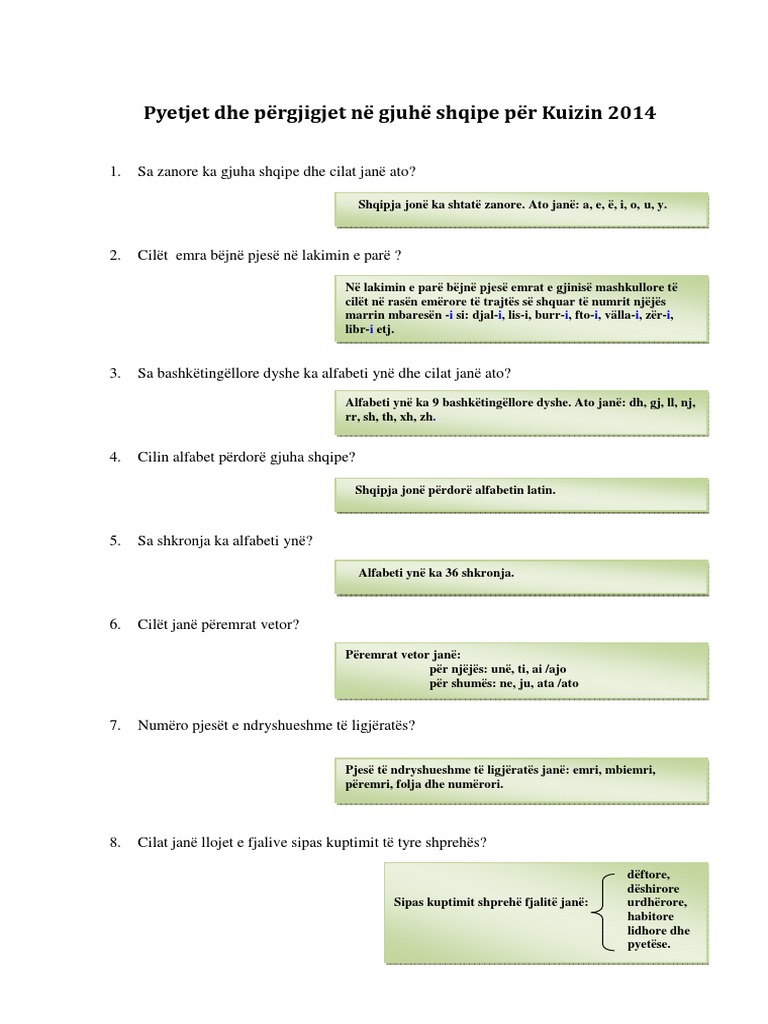 Gjuhe Shqipe Teste