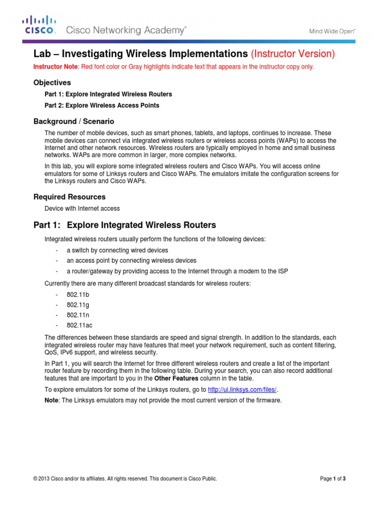 4.1.2.10 Lab - Investigating Wireless Implementations - ILM PDF | PDF ...