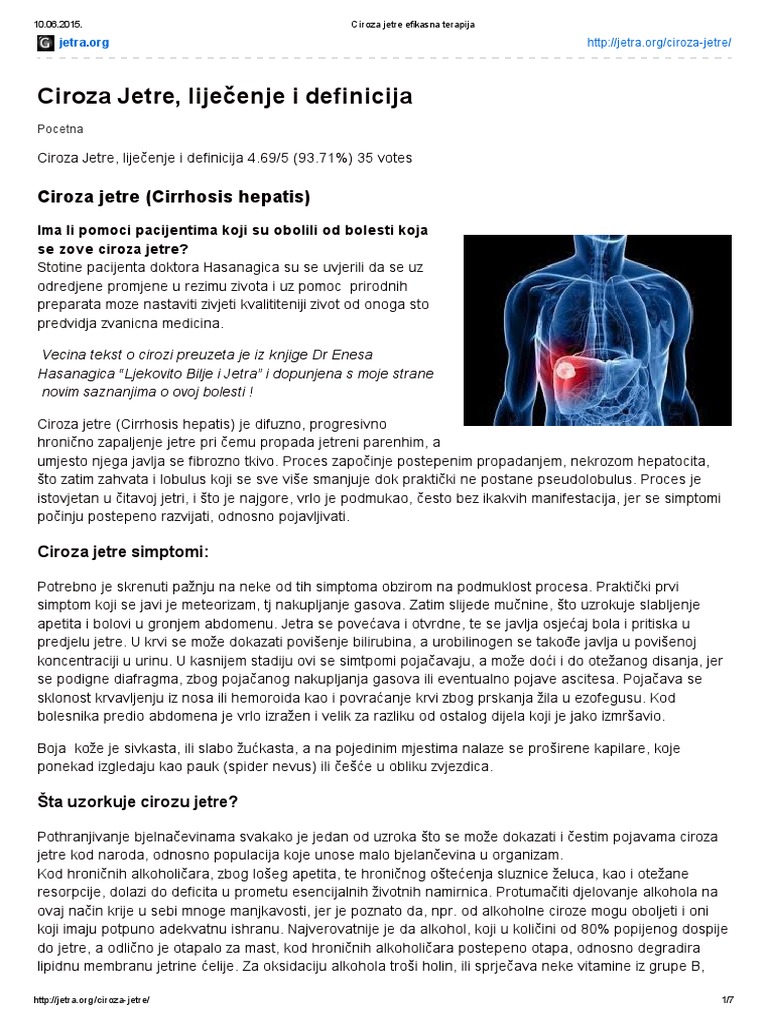 Ciroza Jetre Efikasna Terapija | PDF