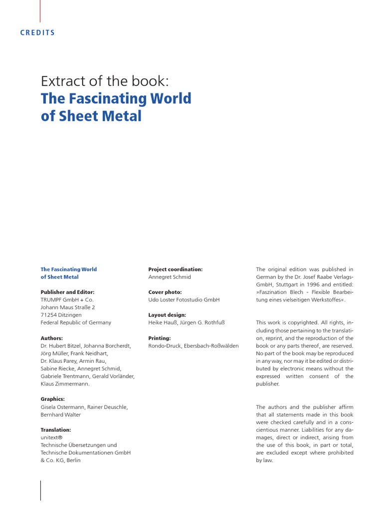 Sh Metal Chapter 01 Sheet Metal Pdf Sheet Metal Rolling