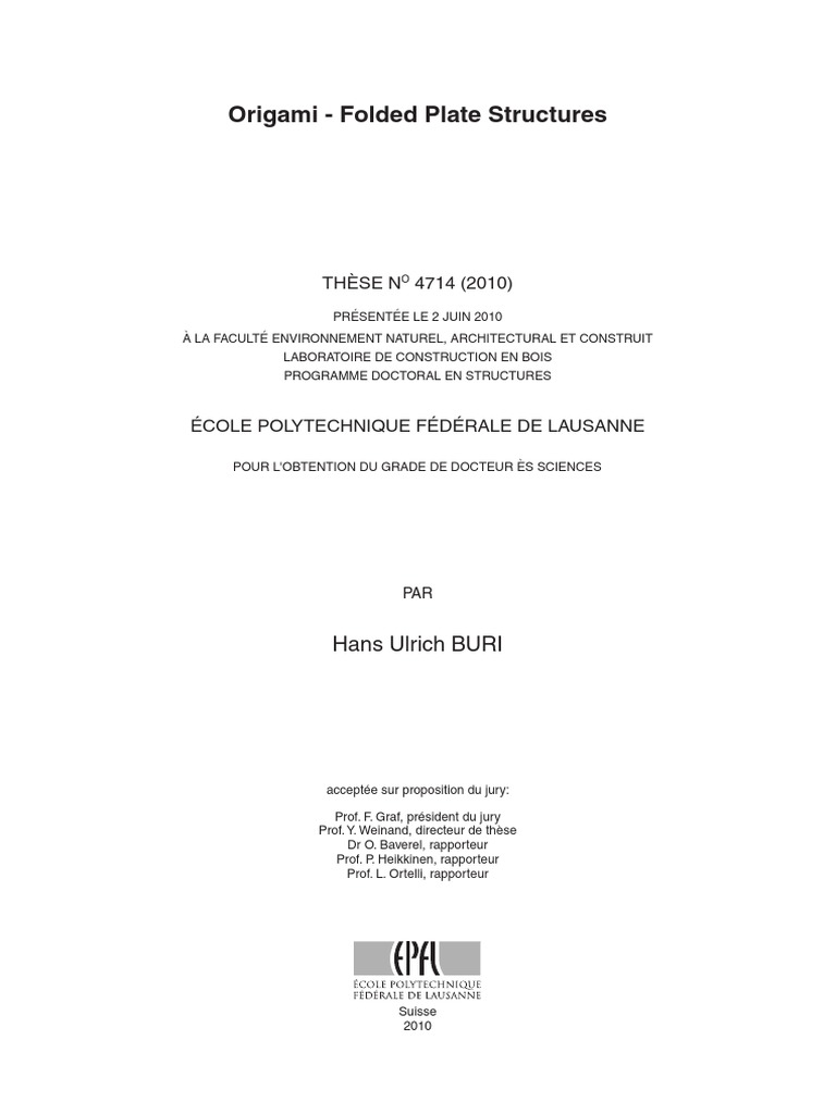 Folded Plate Structures: A Geometric Design Method for Complex Timber ...