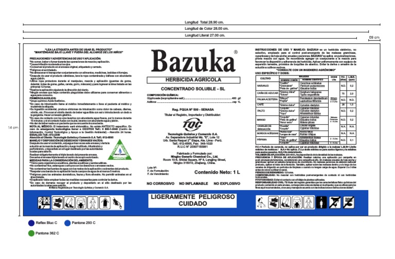 Bazuka X 1Lt Ningbo Generic Chemical Co | PDF | Vómitos | Agua