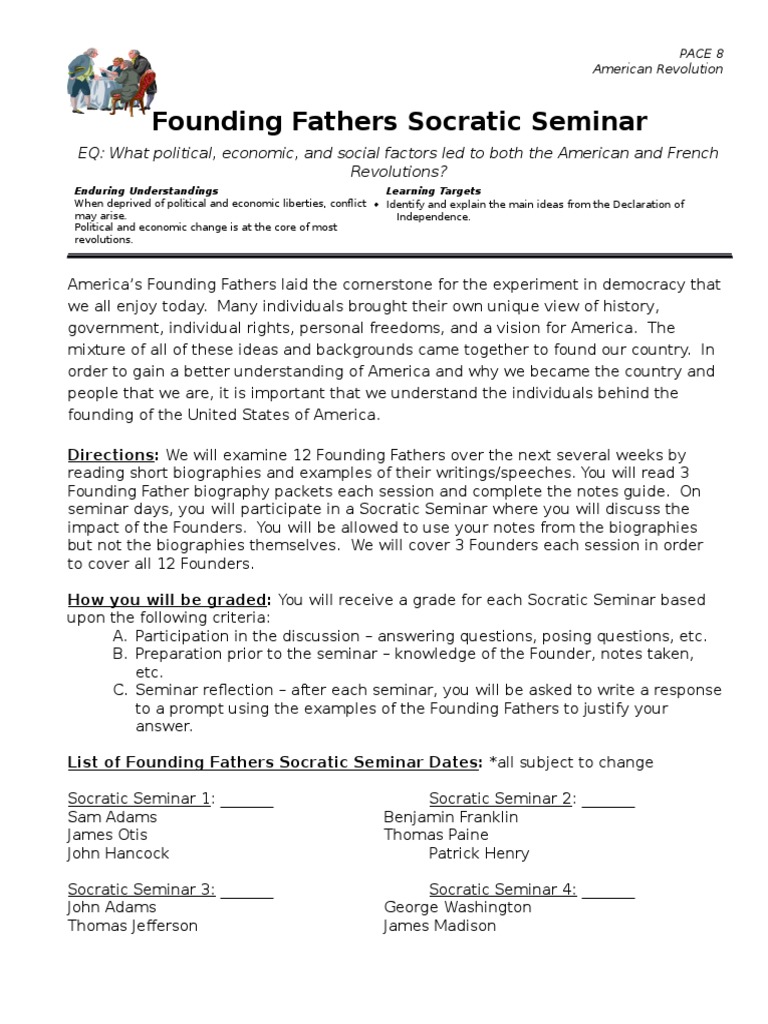 Founding Fathers Socratic Seminar S | PDF | Concept | Founding Fathers ...