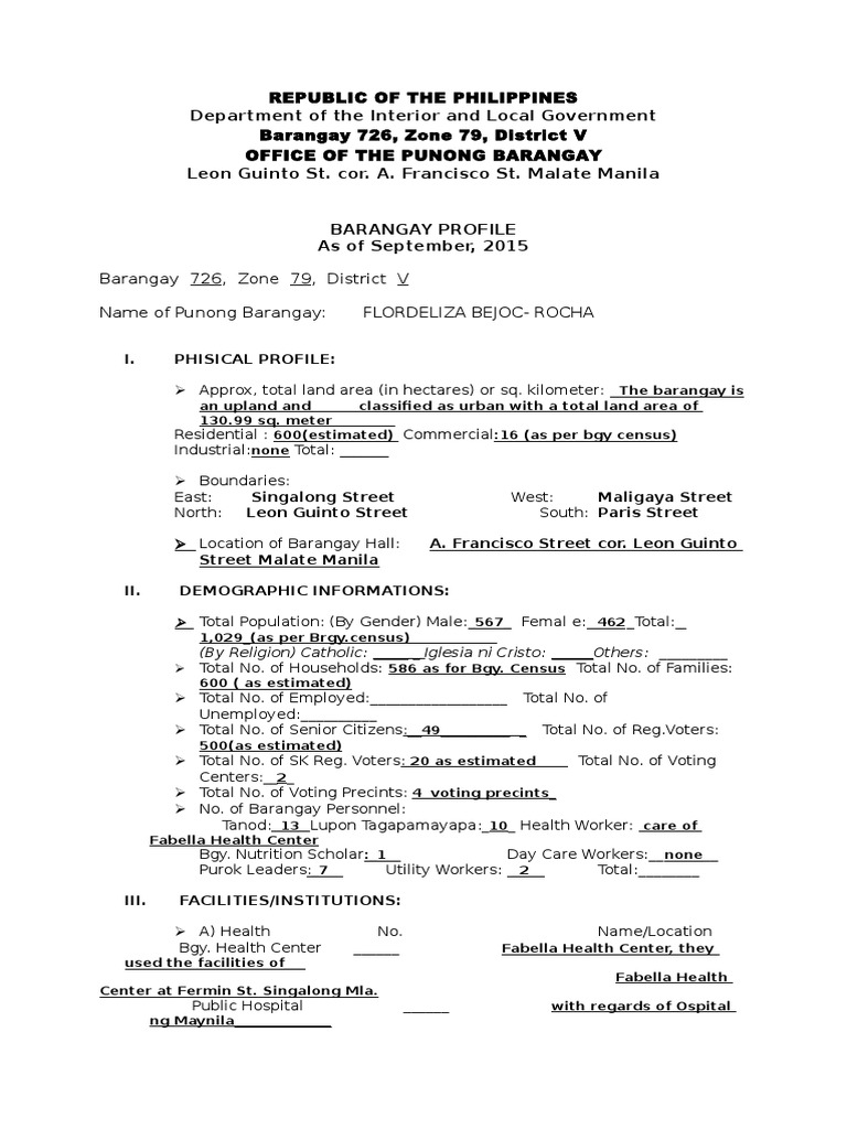 Barangay Profile