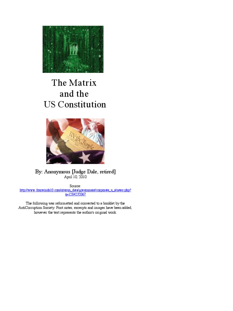 The Matrix and The US Constitution The Matrix and The Us Constitution ...