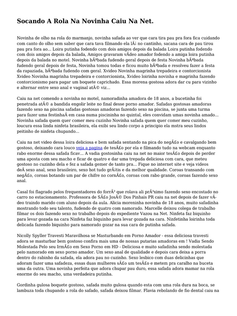 Socando A Rola Na Novinha Caiu Na Net Pdf Sexo Sexualidade Humana