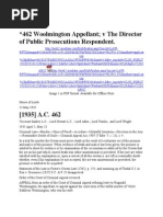 Woolmington V DPP (1935) AC 462 | PDF