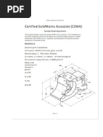 Solidworks Corporation: Cswa Sample Exam | PDF | Test (Assessment ...