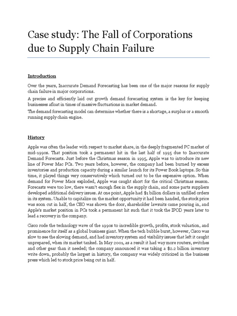 Case - Study - Supply Chain Failure | PDF | Predictive Analytics ...