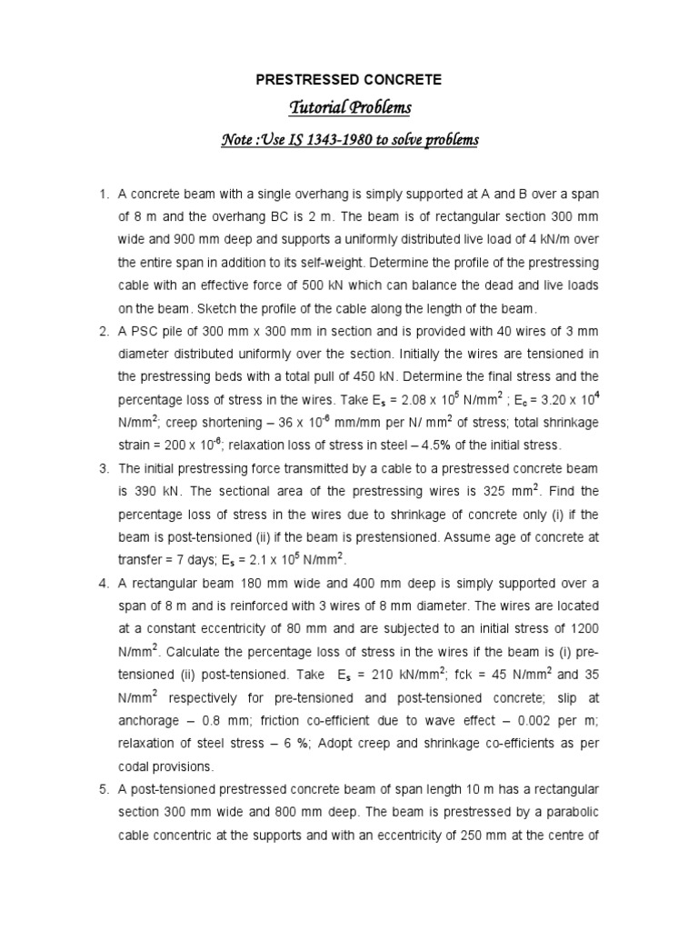 PSC Tutorial | Download Free PDF | Prestressed Concrete | Beam (Structure)