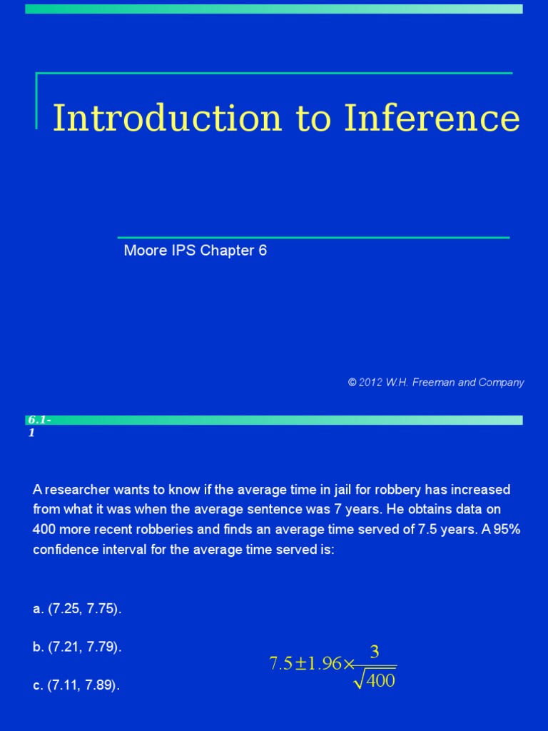 Inference and Confidence Intervals | PDF | Confidence Interval ...