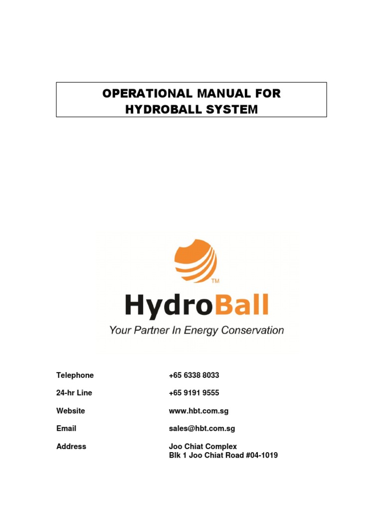 HydroBall Operational Manual | PDF | Valve | Switch