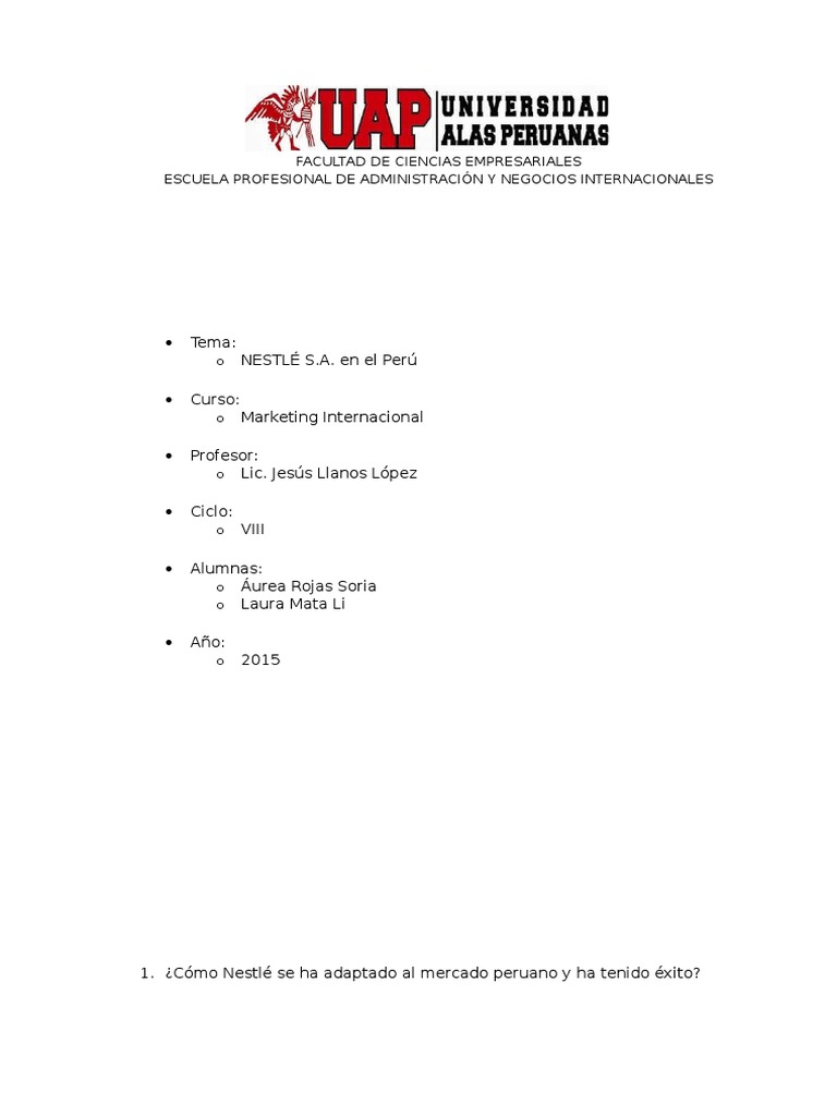 Caso Practico Nestle | PDF | Negocios
