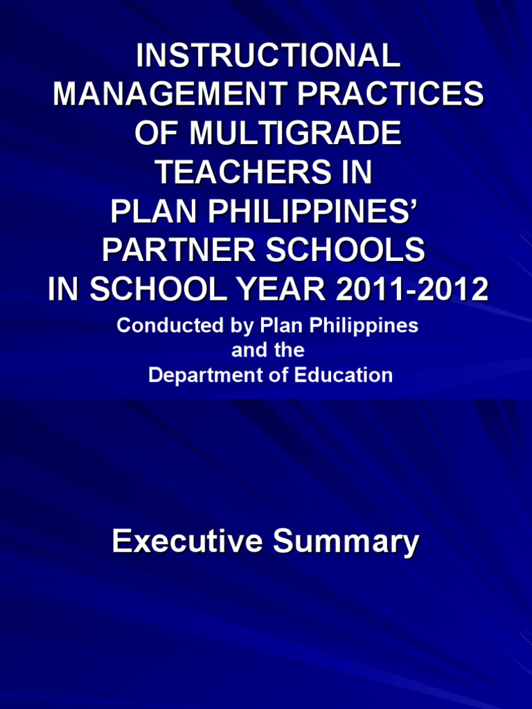 Instructional Management Practices Of Multigrade Teachers In Pdf