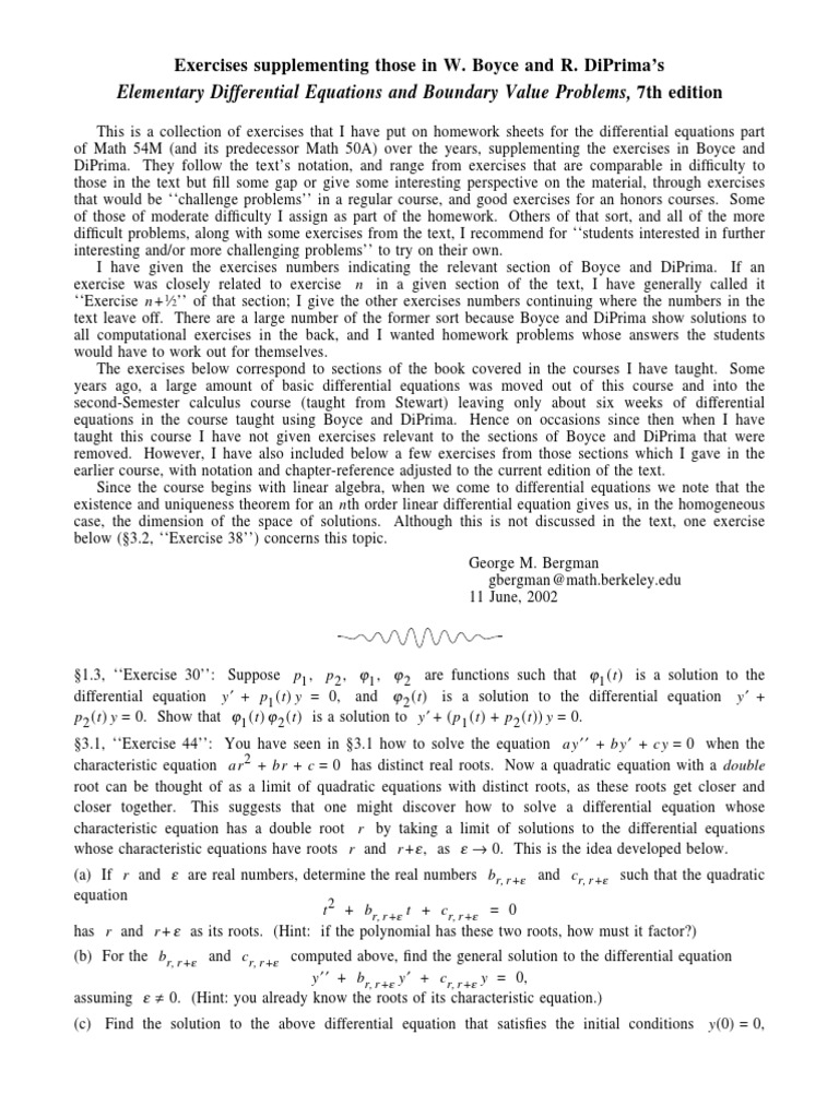 Elementary Differential Equations and Boundary Value Problems, 7th Edition | PDF | Eigenvalues ...
