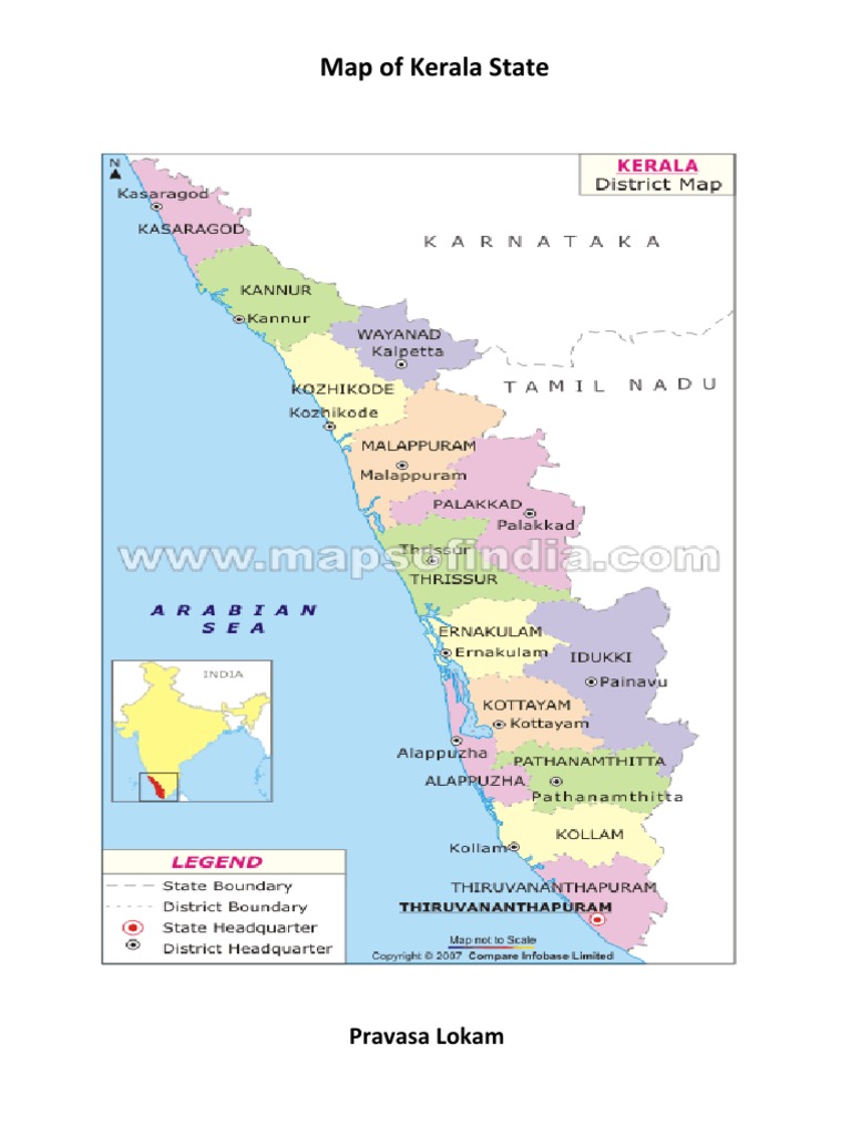 Map of Kerala State: Pravasa Lokam | PDF