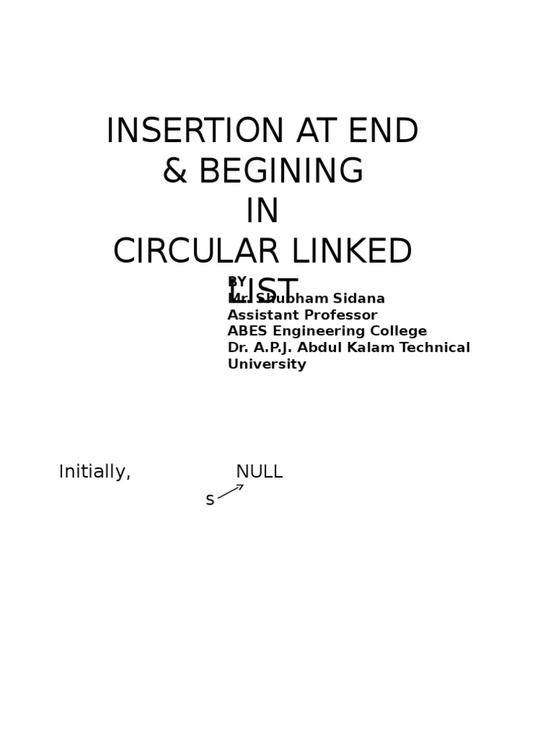 Circular Linked List PDF Algorithms And Data Structures Software
