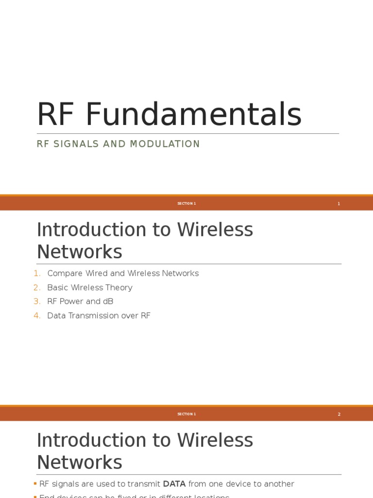 1 - RF Fundamentals | PDF | Wavelength | Antenna (Radio)