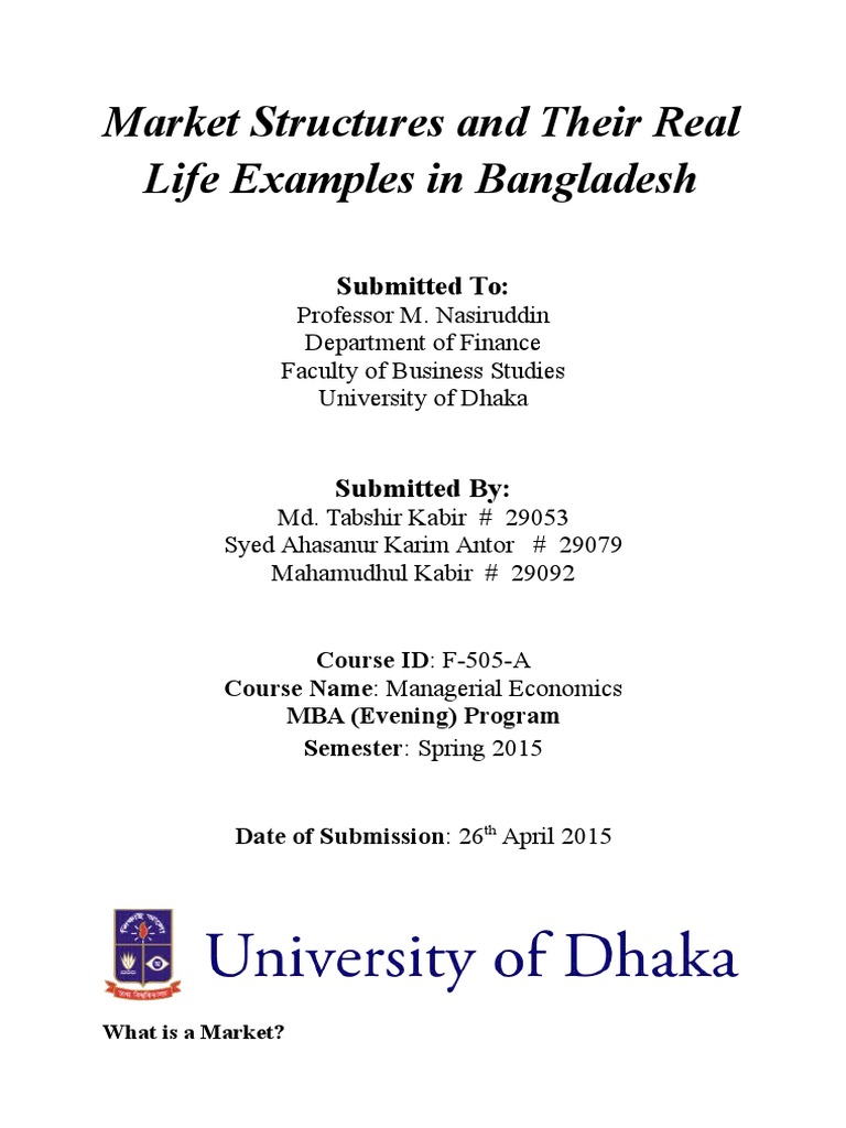 Market Structures and Their Real Life Examples in Bangladesh | PDF ...