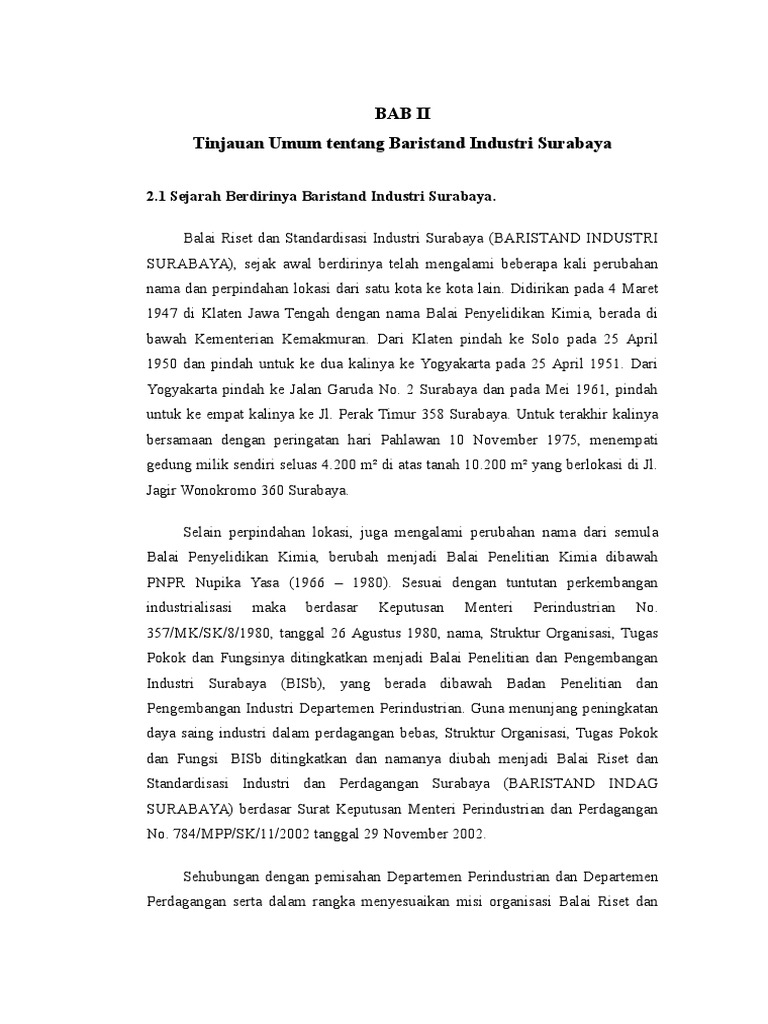 Tentang Baristand | PDF | Teknologi & Rekayasa