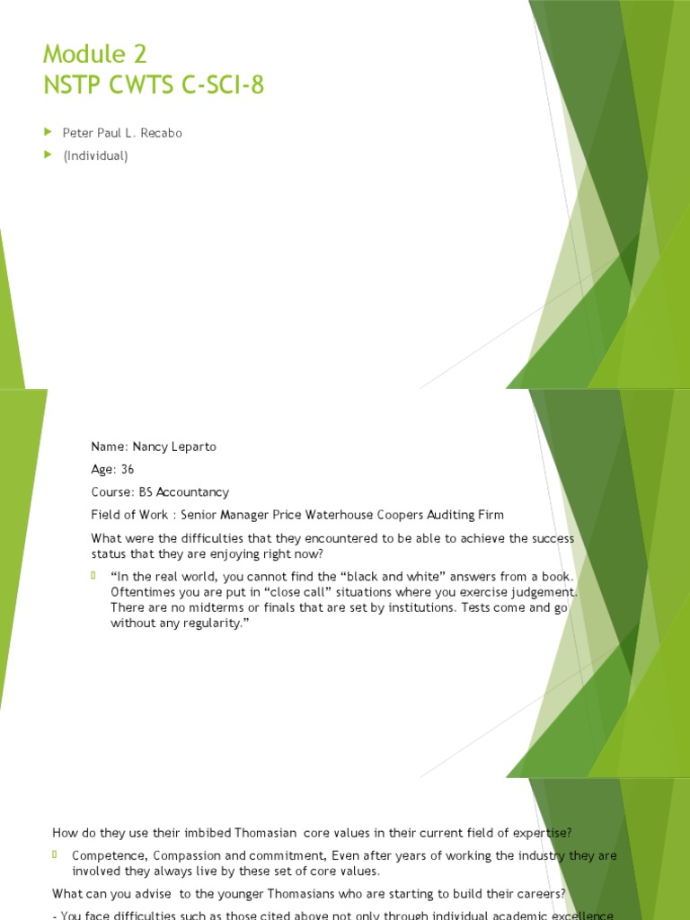 NSTP Cwts C-Sci-8 Recabo Individual | PDF