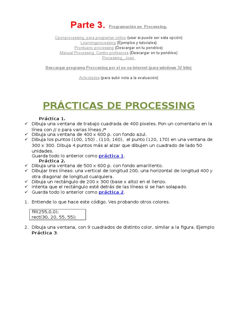 Practicas A Processing | PDF | Informática y tecnología de la ...