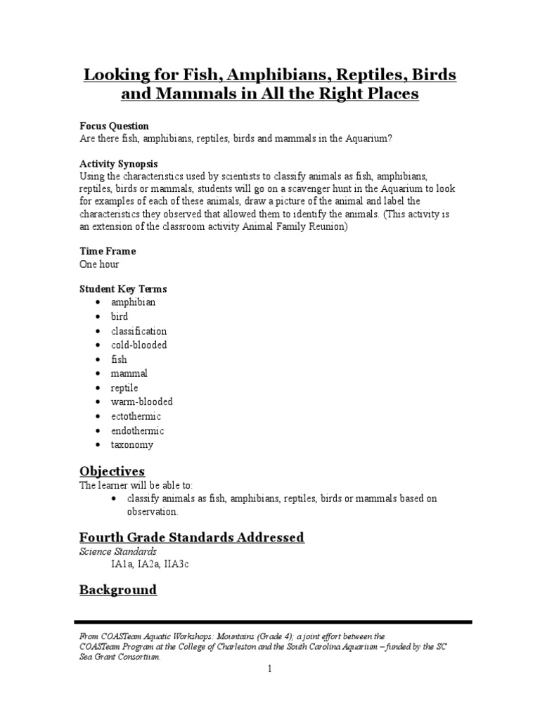 Aquarium Classification | PDF | Fish | Amphibian