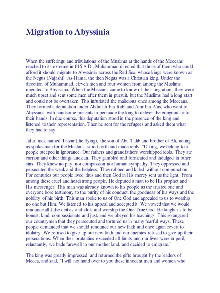 Migration To Abyssinia | PDF | Mecca | Muhammad