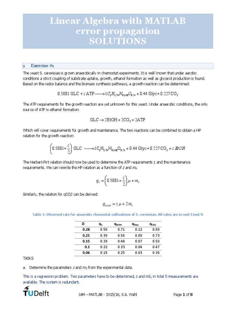 2015 Solution Exercises MLR Error Propagation | PDF | Covariance Matrix | Regression Analysis