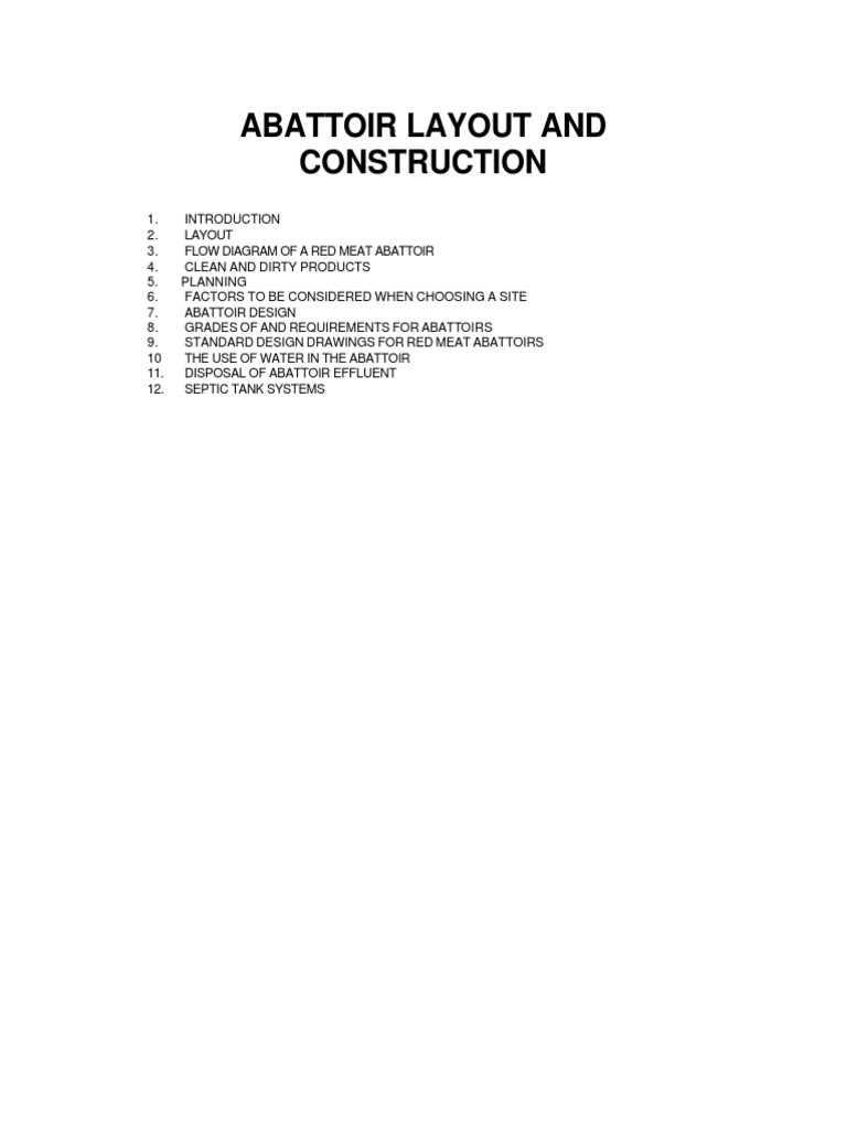 Red Meat Abattoir Design Guide | PDF | Septic Tank | Slaughterhouse