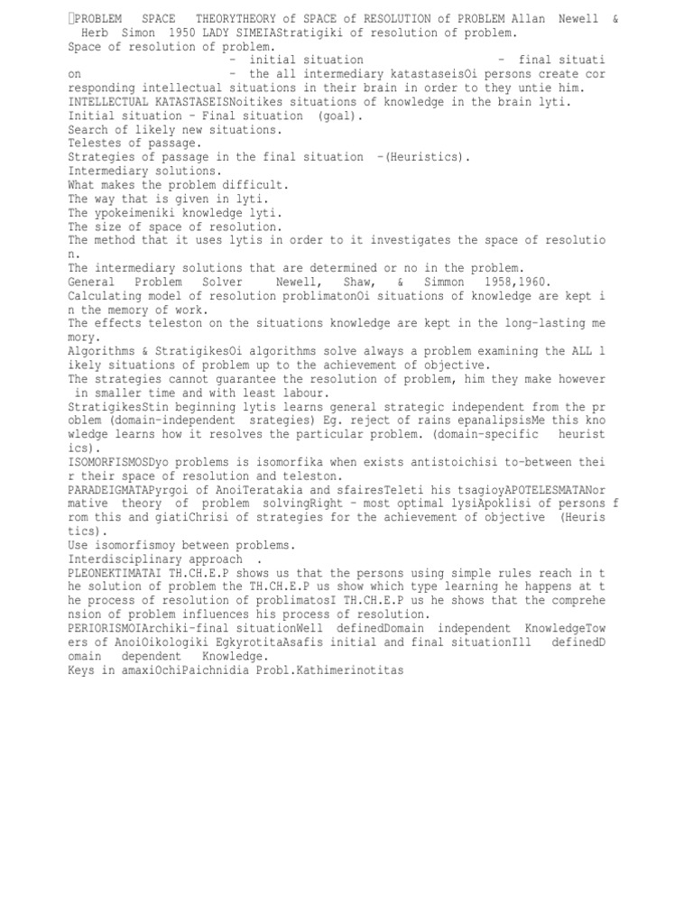 Problem Space Theory | PDF | Heuristic | Areas Of Computer Science