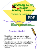 Nosiniu Raidziu Rasymas Zodziu Saknyje - Taisykles - Pask. | PDF