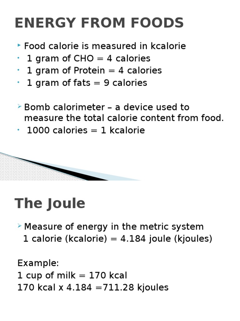 Calculating Food Energy in Kcal | PDF | Food Energy | Calorie