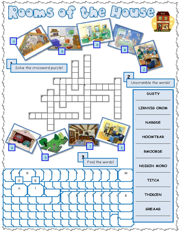 Rooms of the House Crossword Puzzle | PDF