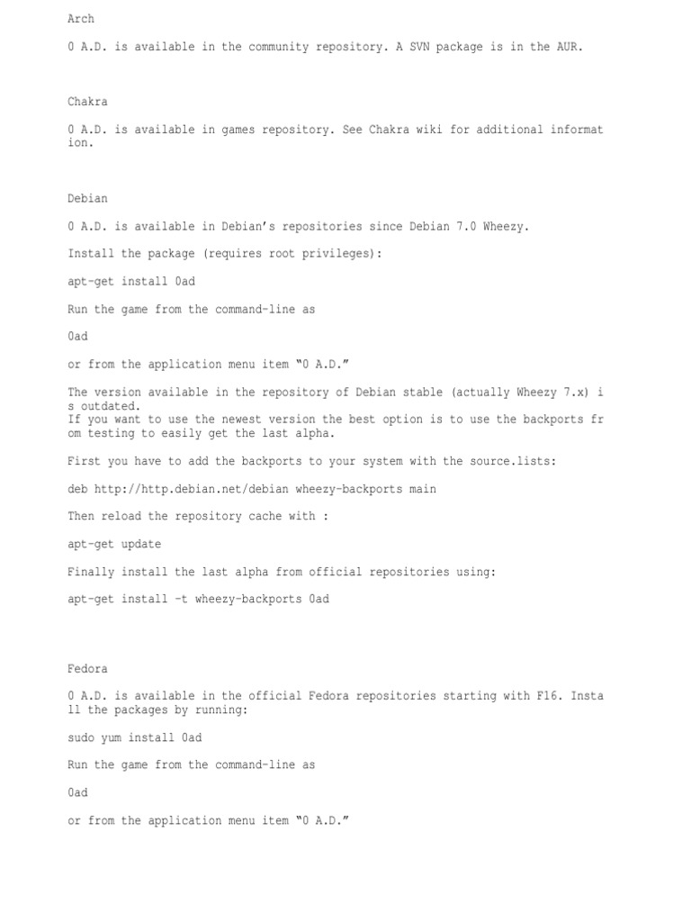 0ad Linux Installation Instructions | PDF | Advanced Packaging Tool ...