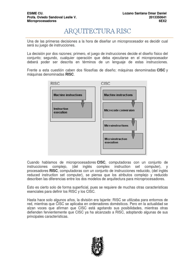 Arquitectura Risc | PDF | Clases de computadoras | Unidad Central de ...