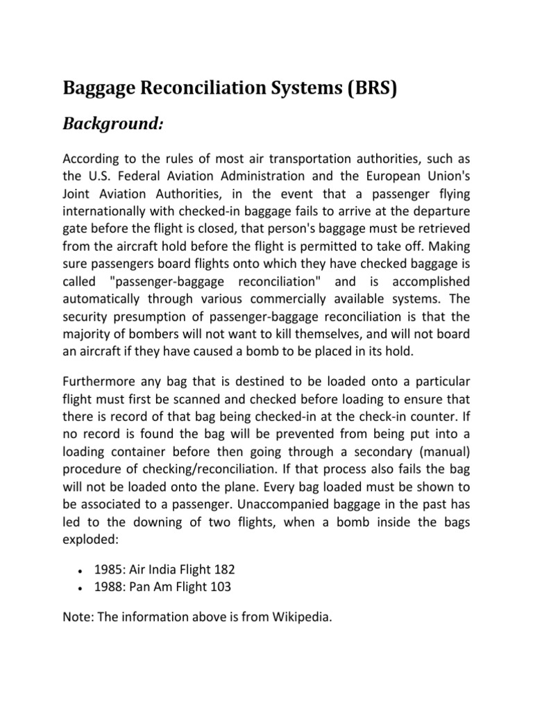 The Baggage Reconciliation System 2. | PDF | Computer Network | Databases