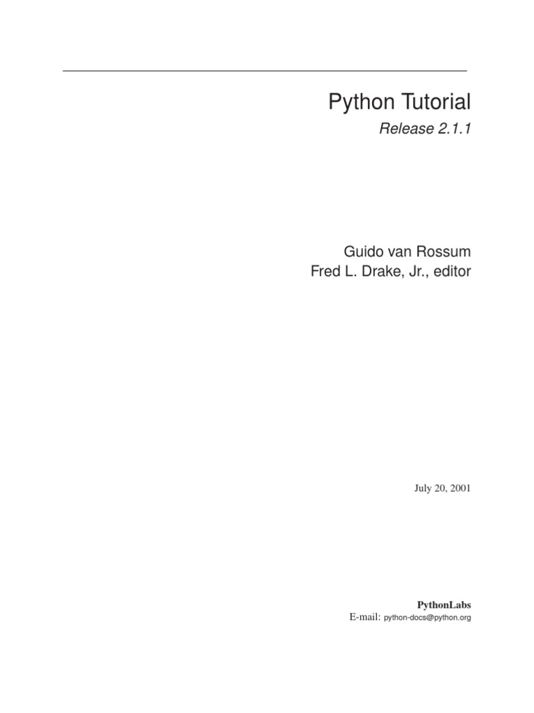Python Tutorial | PDF | C (Programming Language) | Command Line Interface