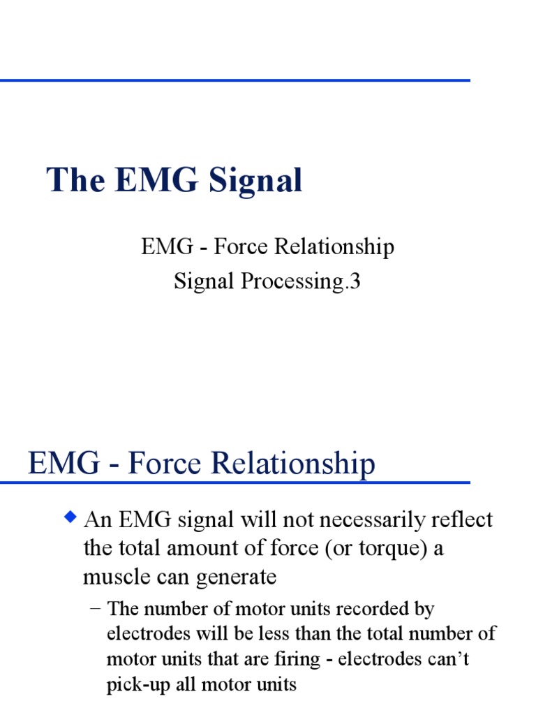 The EMG Signal | PDF | Electromyography | Muscle Contraction