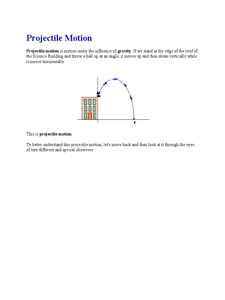 Projectile Motion: Understanding Motion Under Gravity in 2D | PDF | Physical Phenomena ...