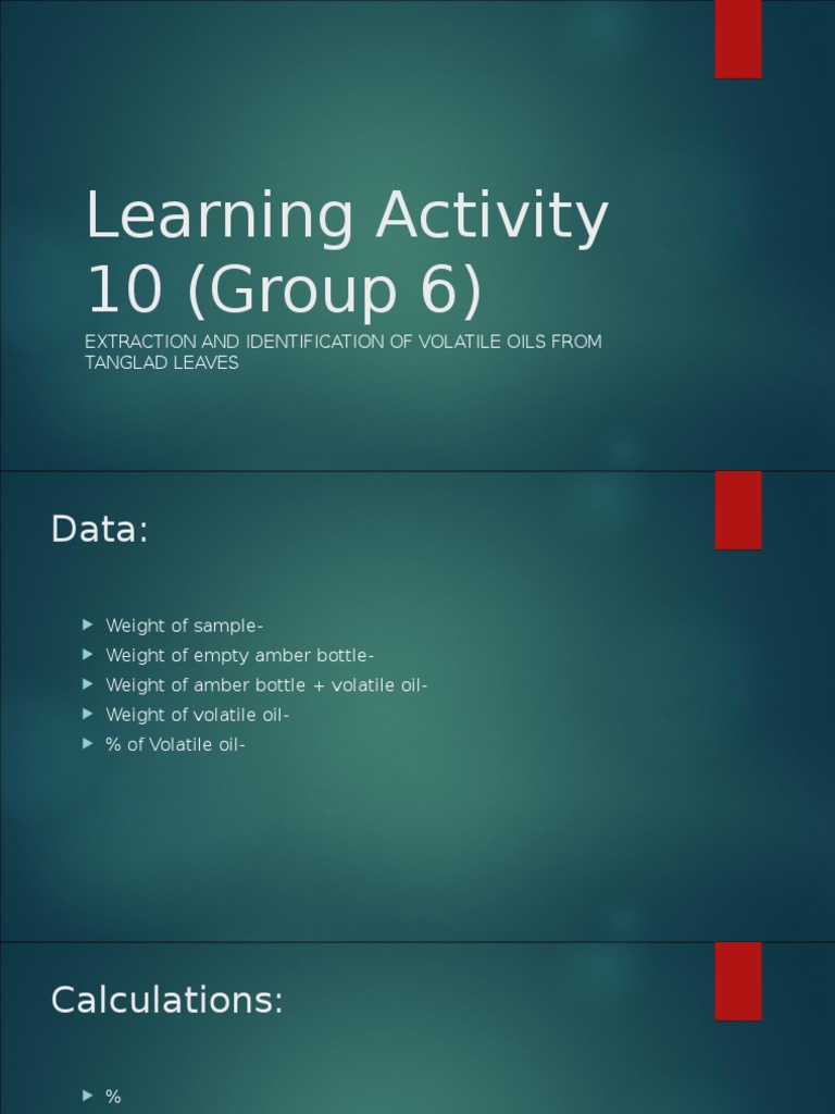Extraction of Tanglad Volatile Oils | PDF | Distillation | Essential Oil